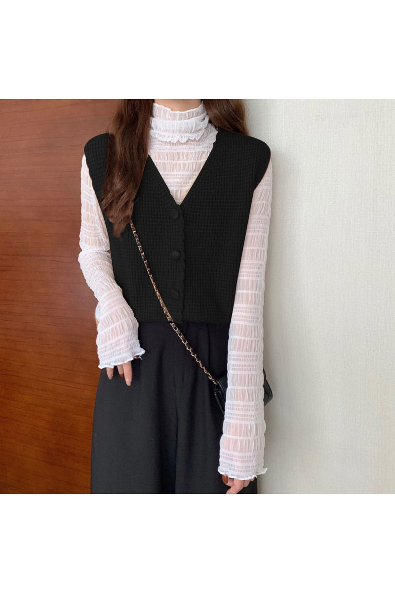 Mori Girl Loose Knitted Vest - Сottagecore clothes