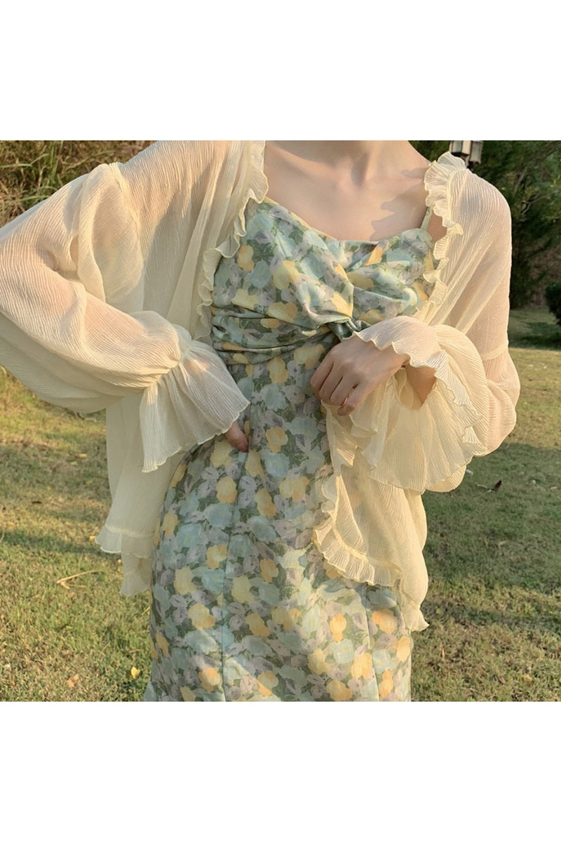 Cottagecore Ruffled Loose Blouse - Сottagecore clothes