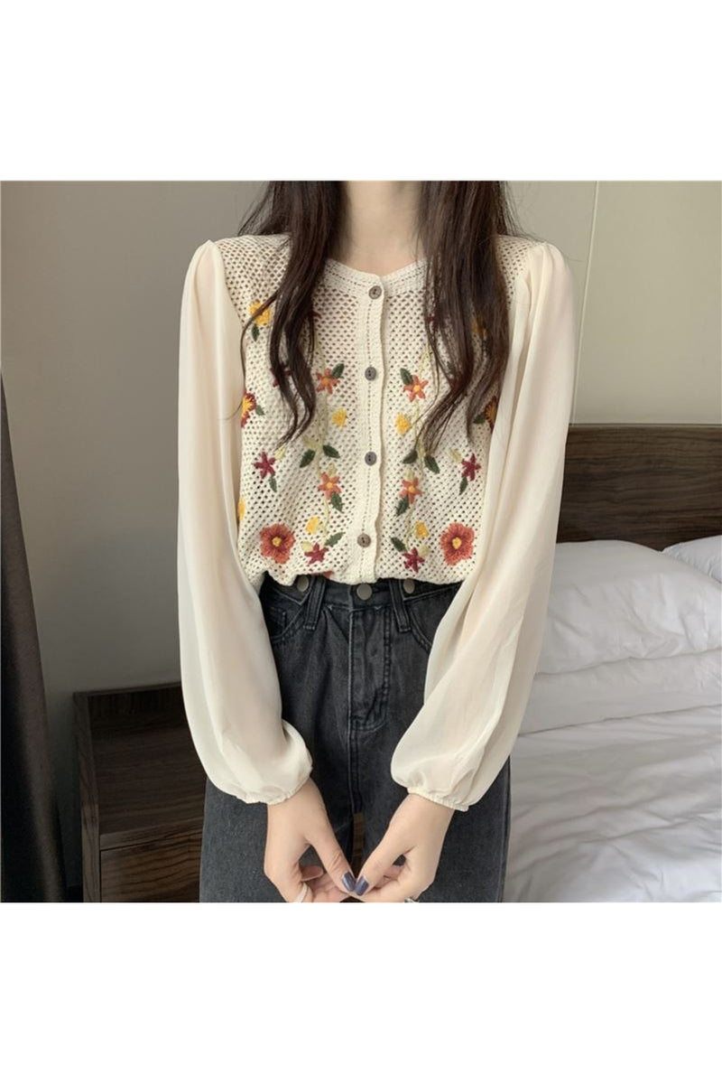 Cottagecore Retro Knitted Blouse - Сottagecore clothes
