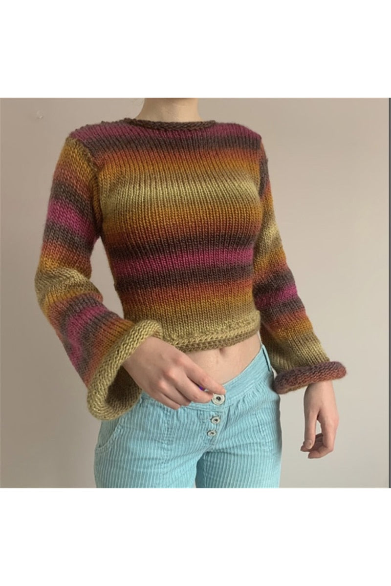 Fairy Grunge Rainbow Sweater - Сottagecore clothes